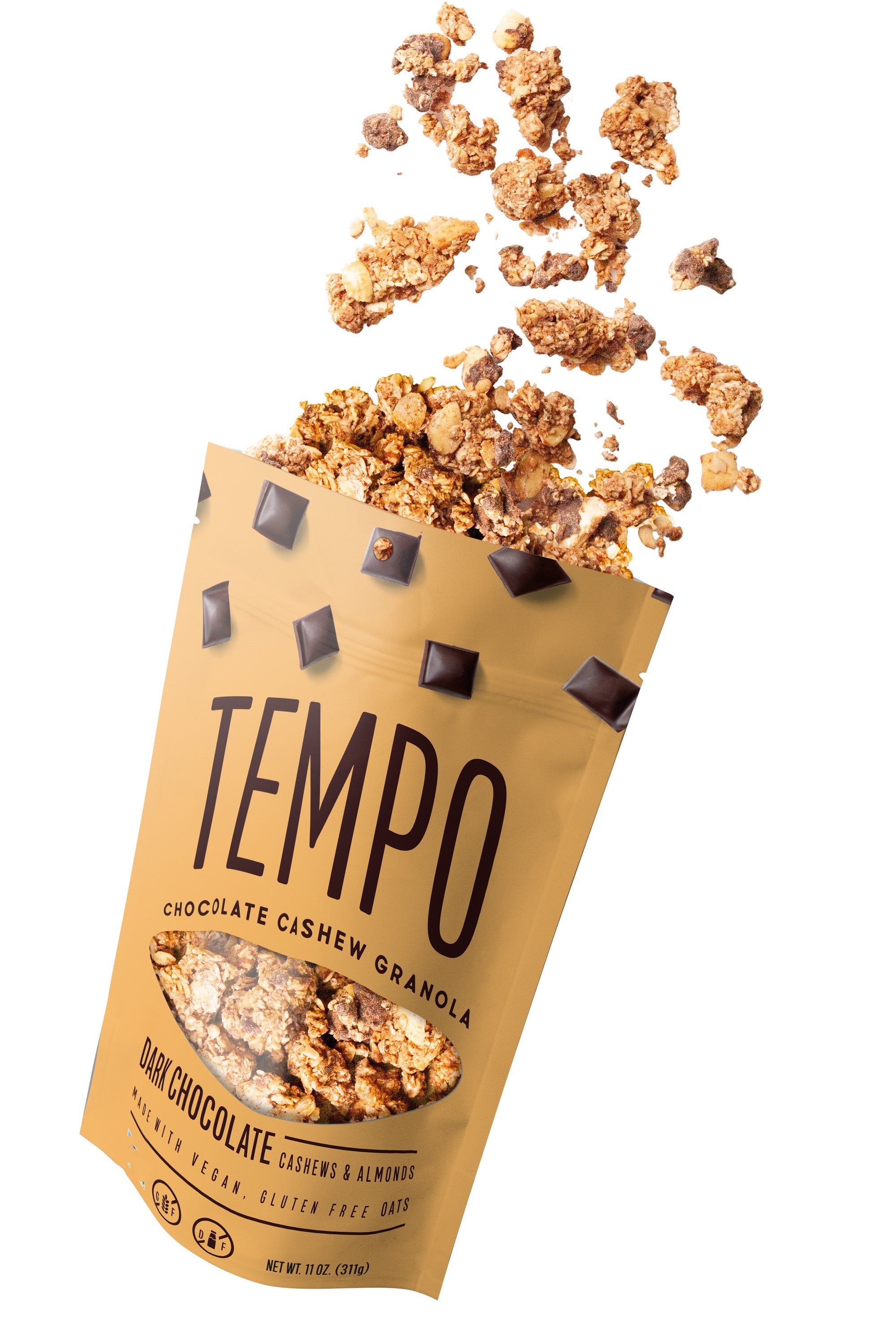 Dark Chocolate Cashew All Day Granola (11oz.) 3 pack – Tempo Granola
